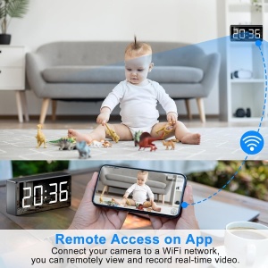 4K Wifi Clock Camera with 170 Wide Angel Lens and Night Vision