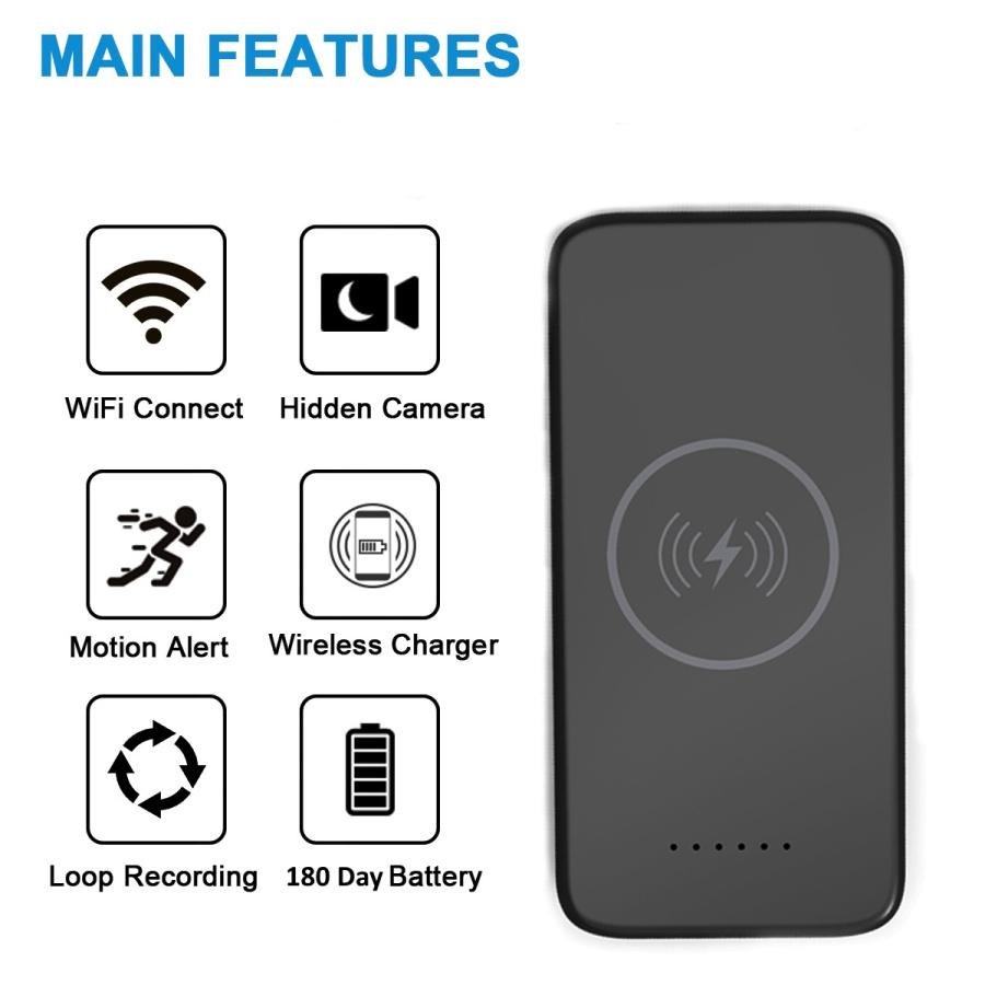 Wifi Spy Camera with 180 Day Battery, Night Vision and Motion Detection