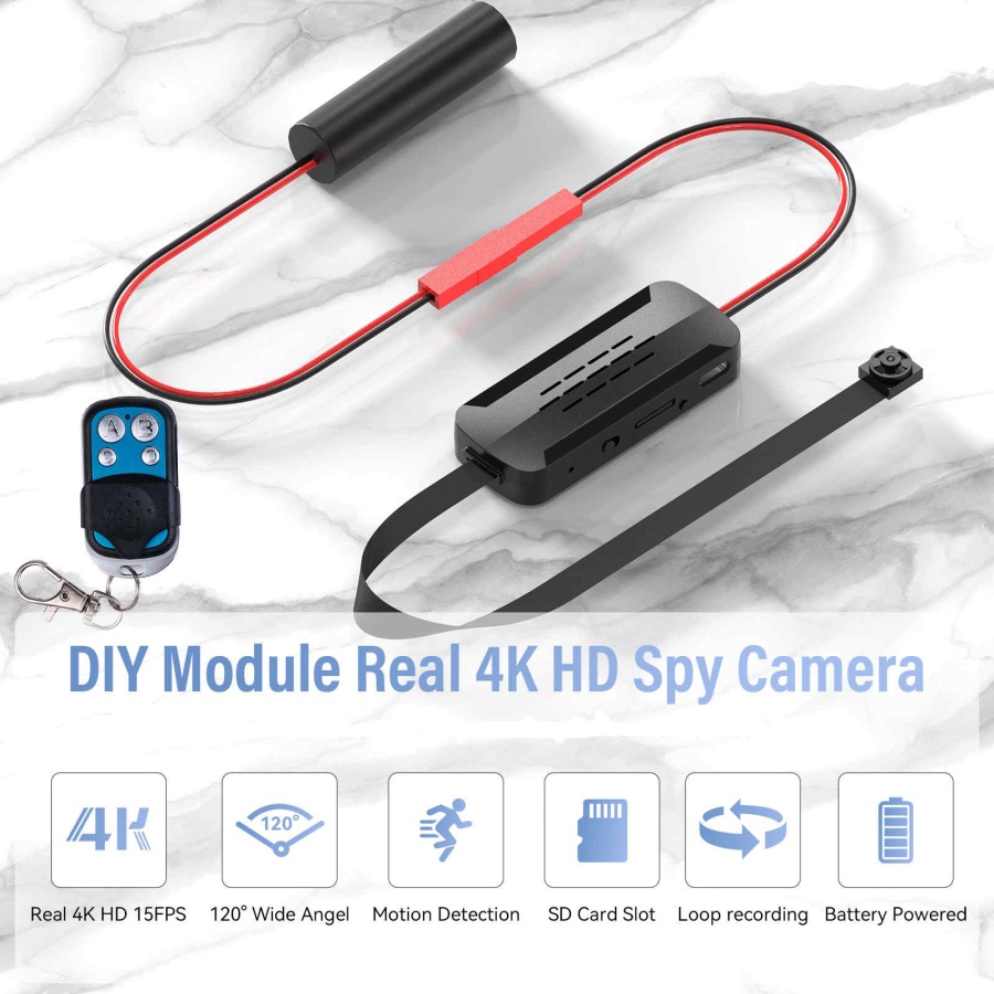 4K Tiny Pinhole Camera with Motion Detection and Remote