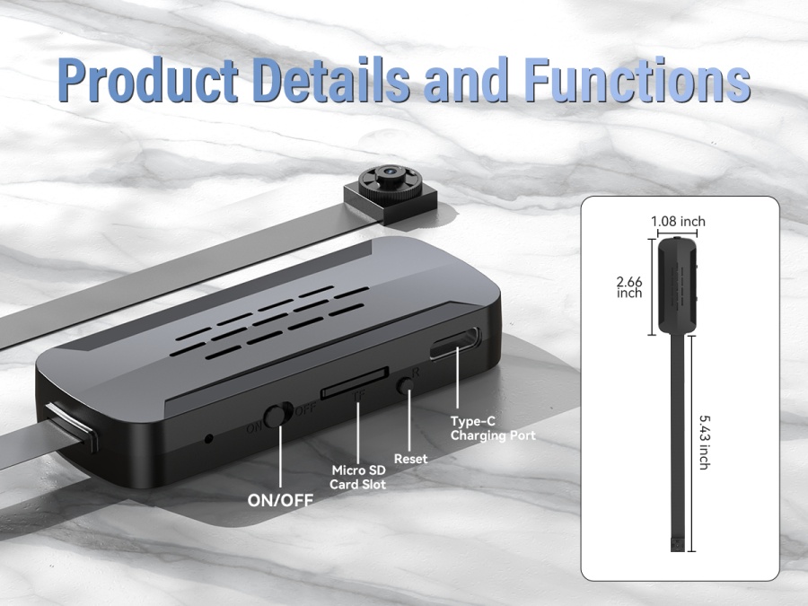 4K Tiny Pinhole Camera with Motion Detection and Remote