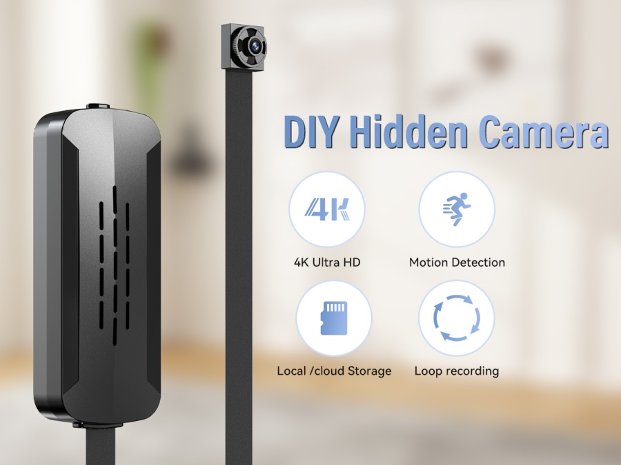 4K Tiny Pinhole Camera with Motion Detection and Remote