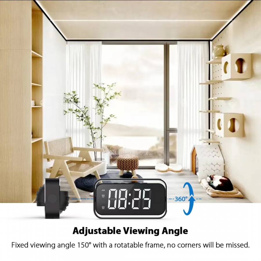 4K Ultra HD Wifi Clock Camera with Infrared and Motion Detection