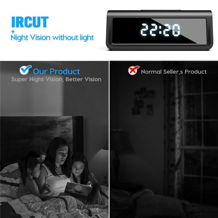 4K Ultra HD Wifi Clock Camera with Night Vision and Motion Detection
