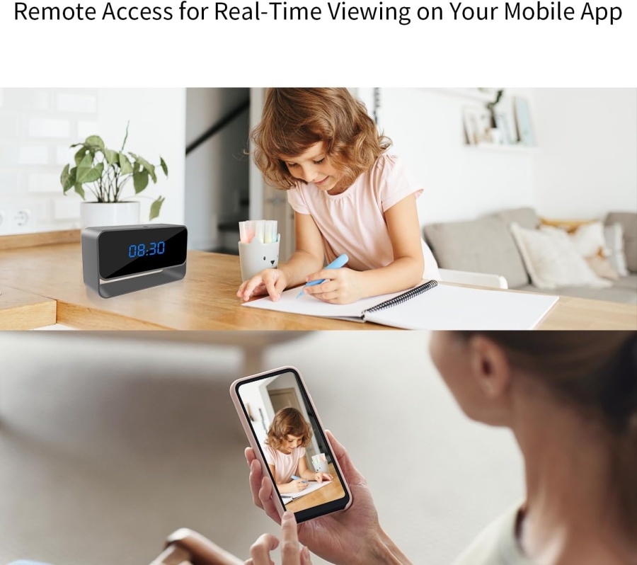 4K Wifi Clock Camera with Wide Angel Lens, Night Vision and Motion ...