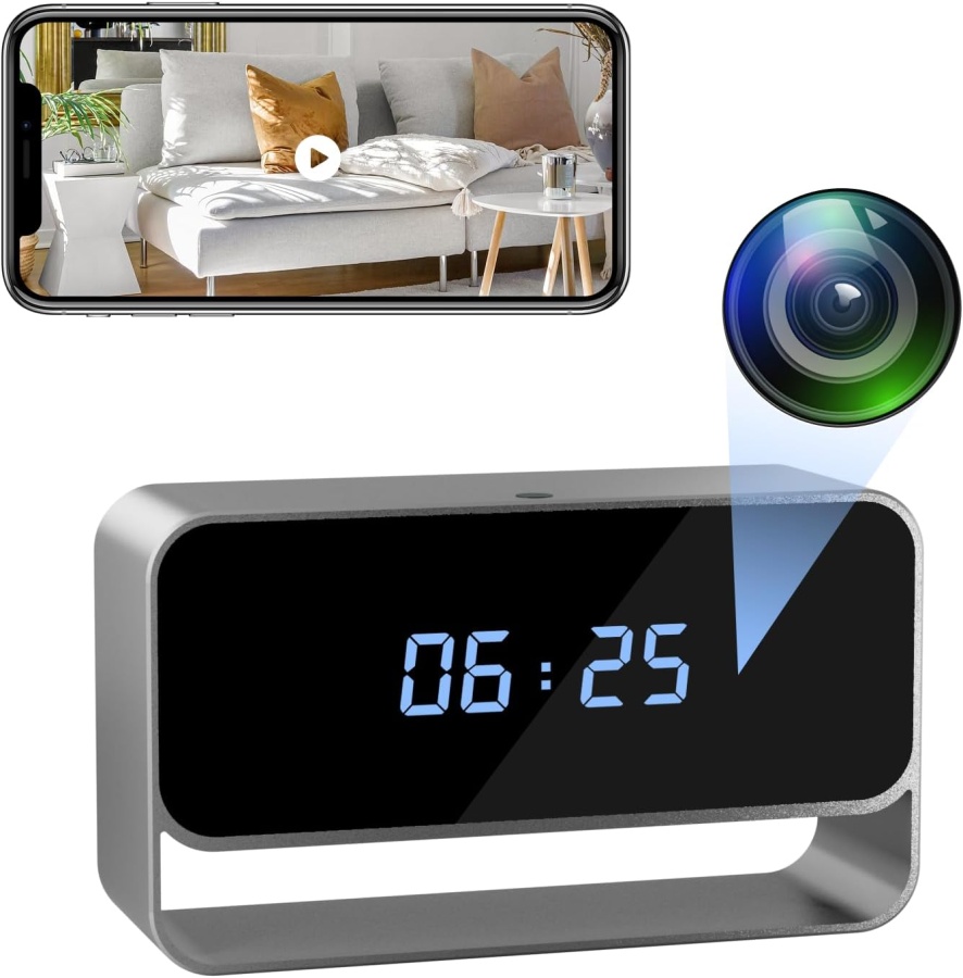 4K Wifi Clock Camera with Wide Angel Lens, Night Vision and Motion ...