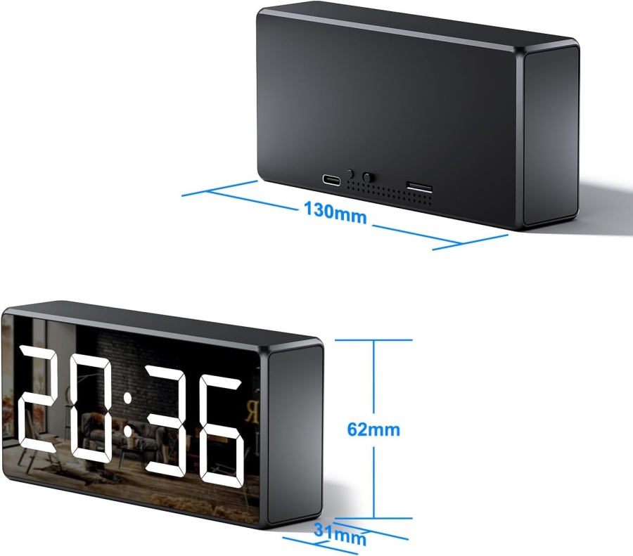 4K Wifi Spy Clock Camera with 170 Wide Angel Lens and Night Vision