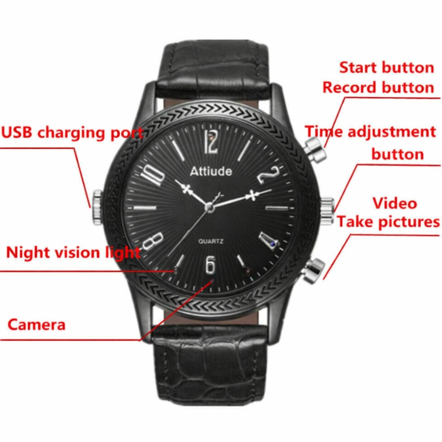 Motion Detection Watch Camera with Night Vision