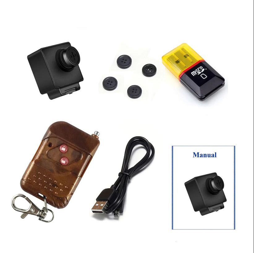 Shirt Button Pinhole DVR Button Camera with Remote Control