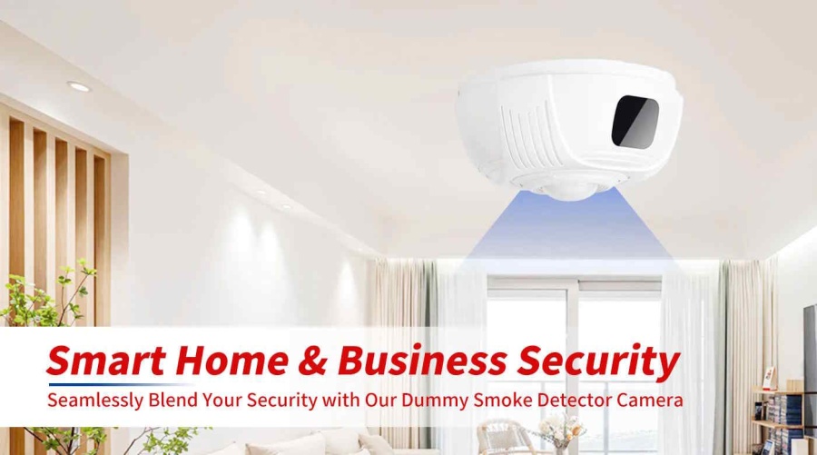 Smoke Alarm Camera with 1 Year Battery and 330° Rotation