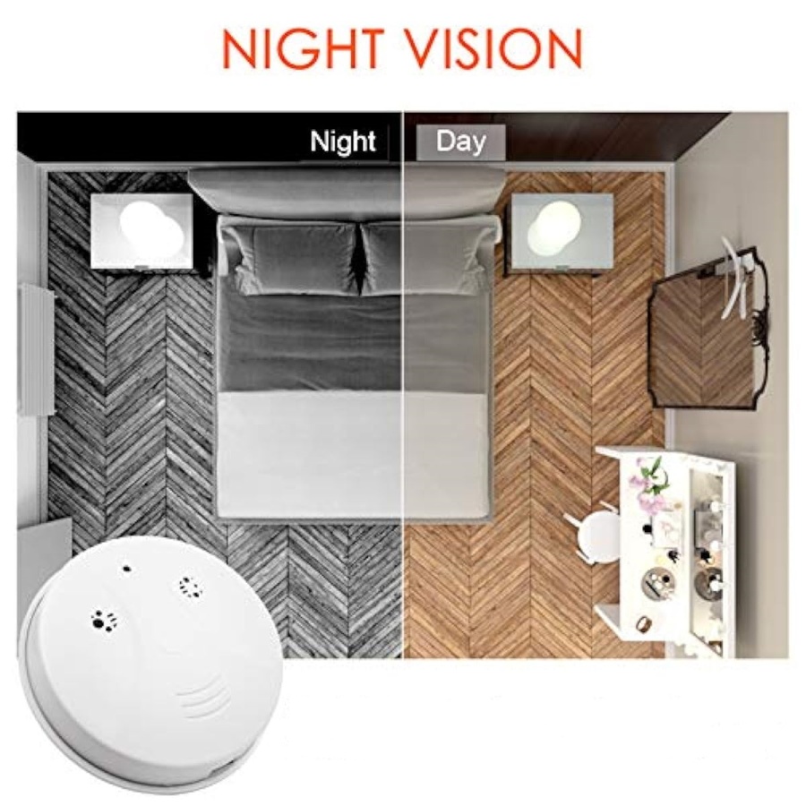 Smoke Alarm Wifi Camera with Night Vision and Motion Detection Alerts