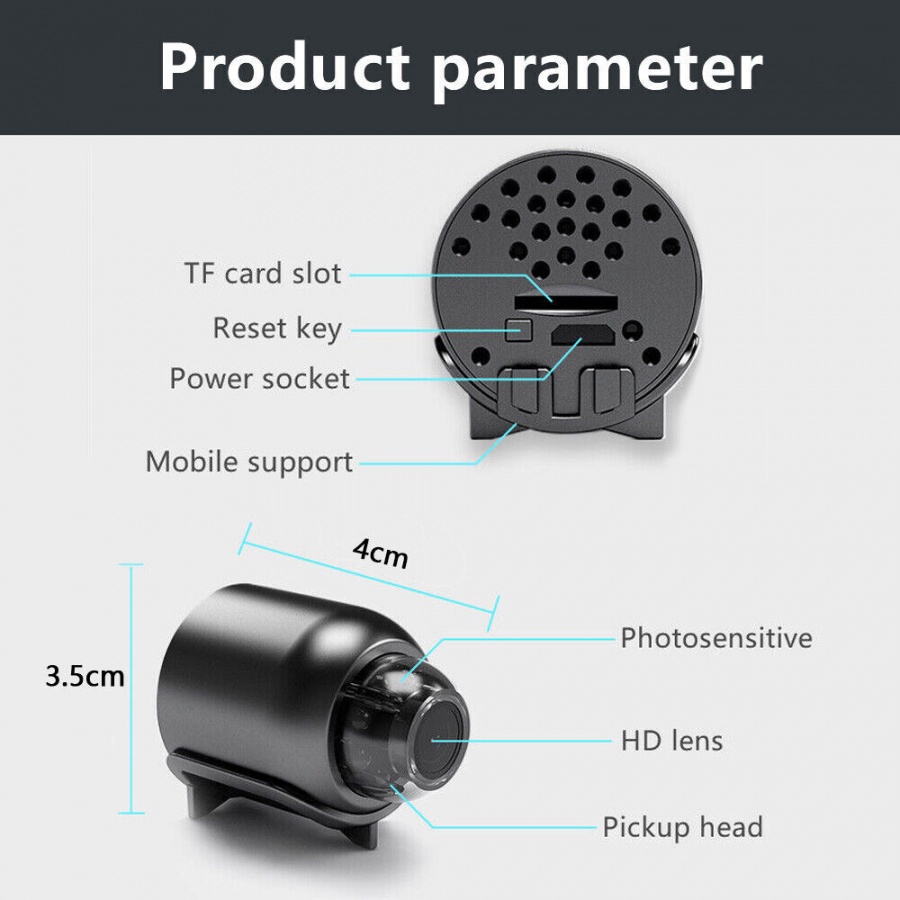 Wifi Mini Security Camera with Night Vision and Motion Detection