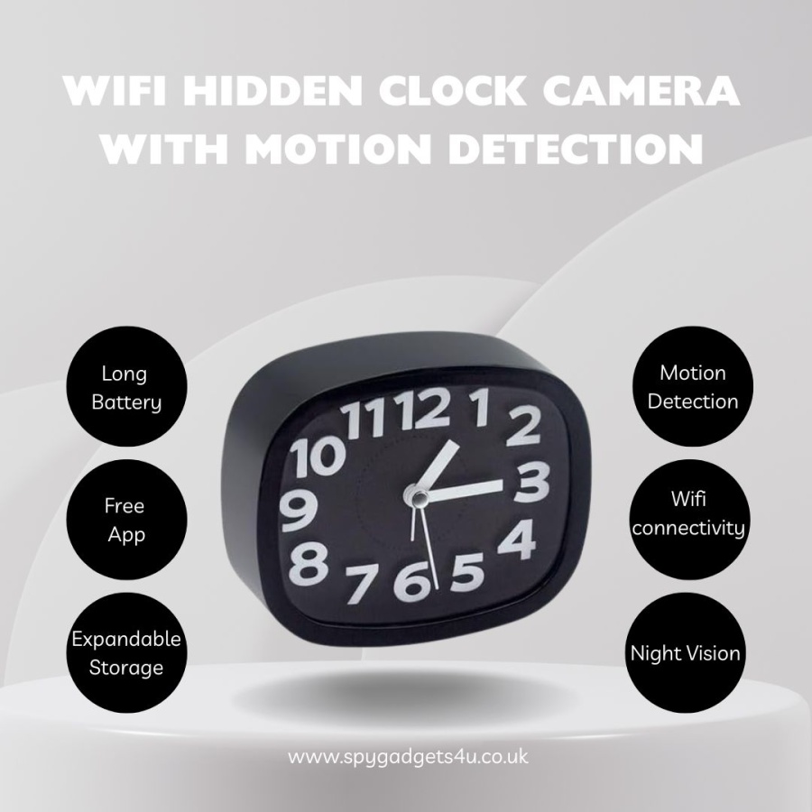 Wifi Unique Analogue Hidden Clock Camera with Motion Detection