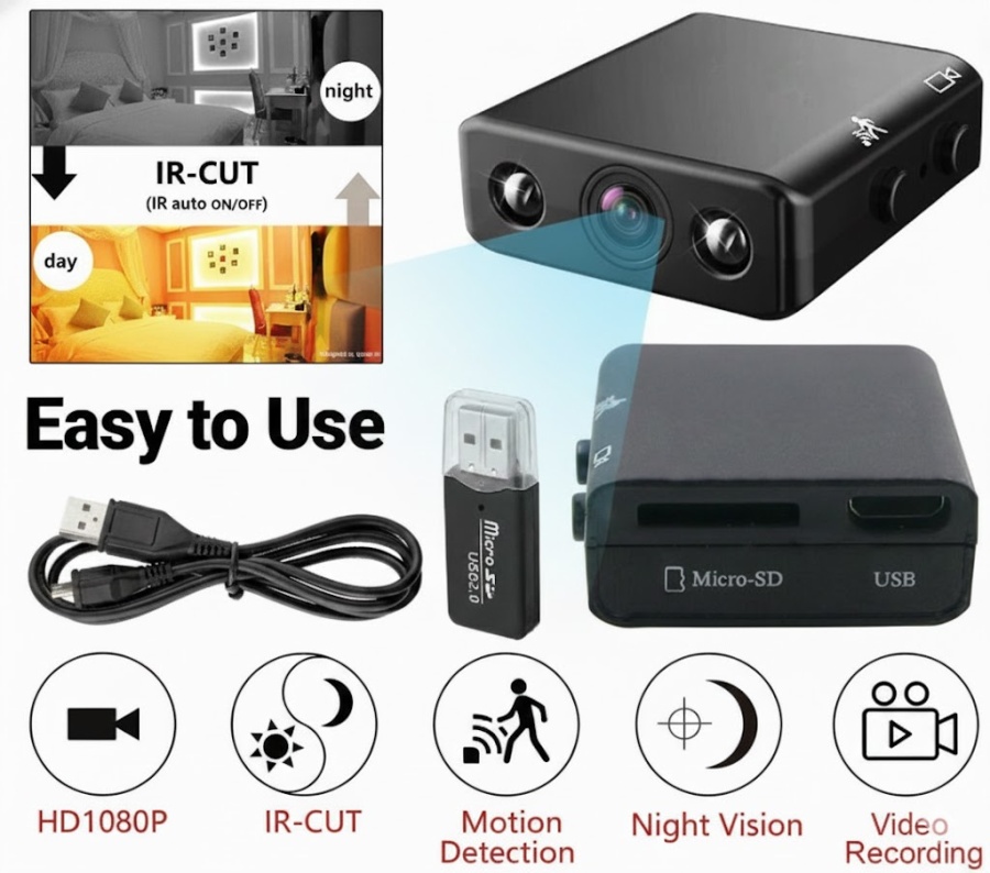 Mini Camera Recorder with Wide Angle Lens
